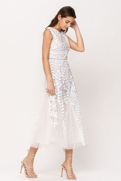 Charis 3D Lace Midi Dress - White – Girls Will Be Girls