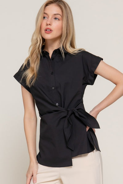 Bibiana Cap Sleeve Side Knot Top – Girls Will Be Girls